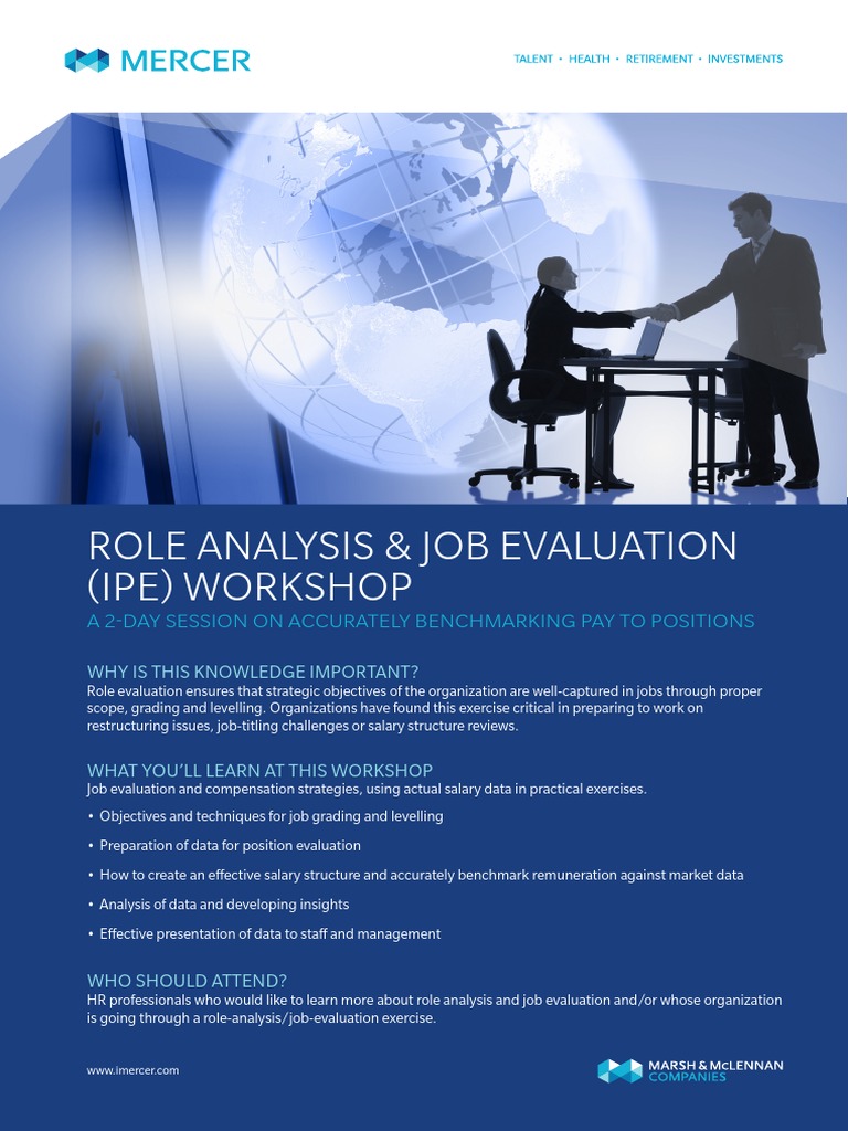 Mercer Role and Job Analysis Info | PDF | Evaluation | Benchmarking