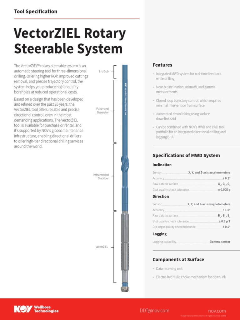 VectorZIEL Rotary Steerable System Spec Sheet | PDF | Metrology