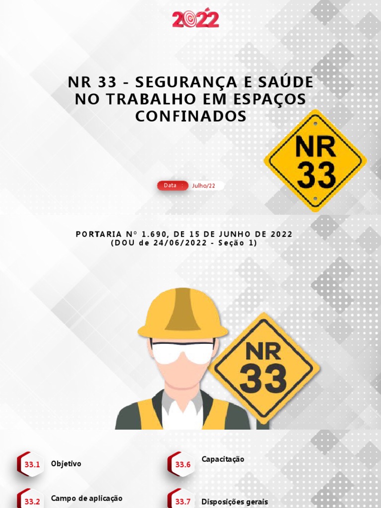 NR33 - Segurança em Espaços Confinados | PDF | Resgate | Metrologia