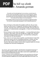 THE HILL WE CLIMB - Amanda Gorman | PDF | Poetry