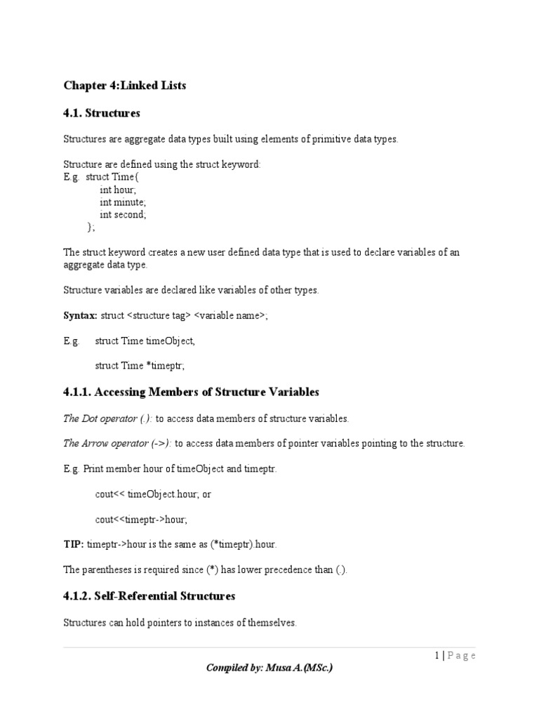 Chapter 4 Linked List | PDF Chapter 4 Linked List | PDF