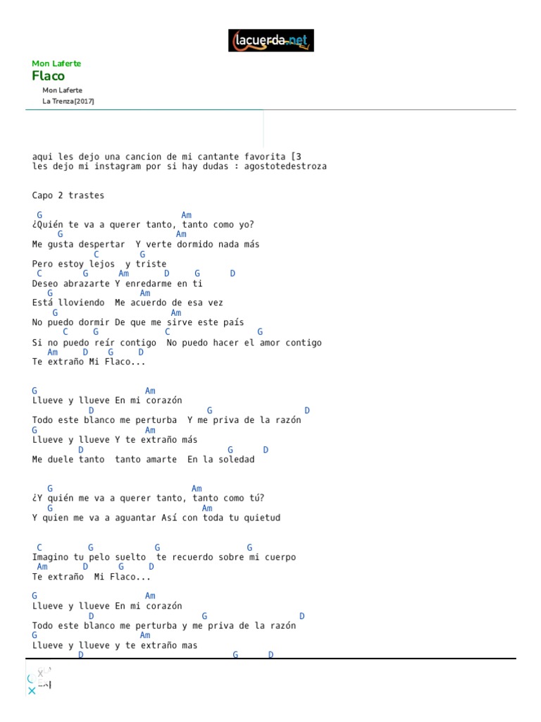 FLACO, Mon Laferte - Acordes | PDF