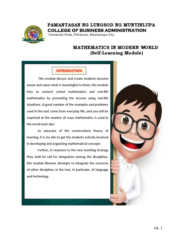 Week 1 Mathematics in Our World - Mathematics in Modern World (File 1 ...