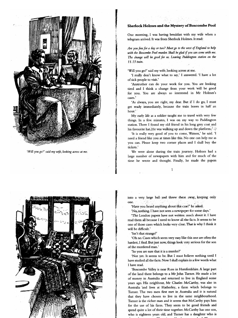 Sherlock Holmes and The Mystery of Boscombe Pool | PDF