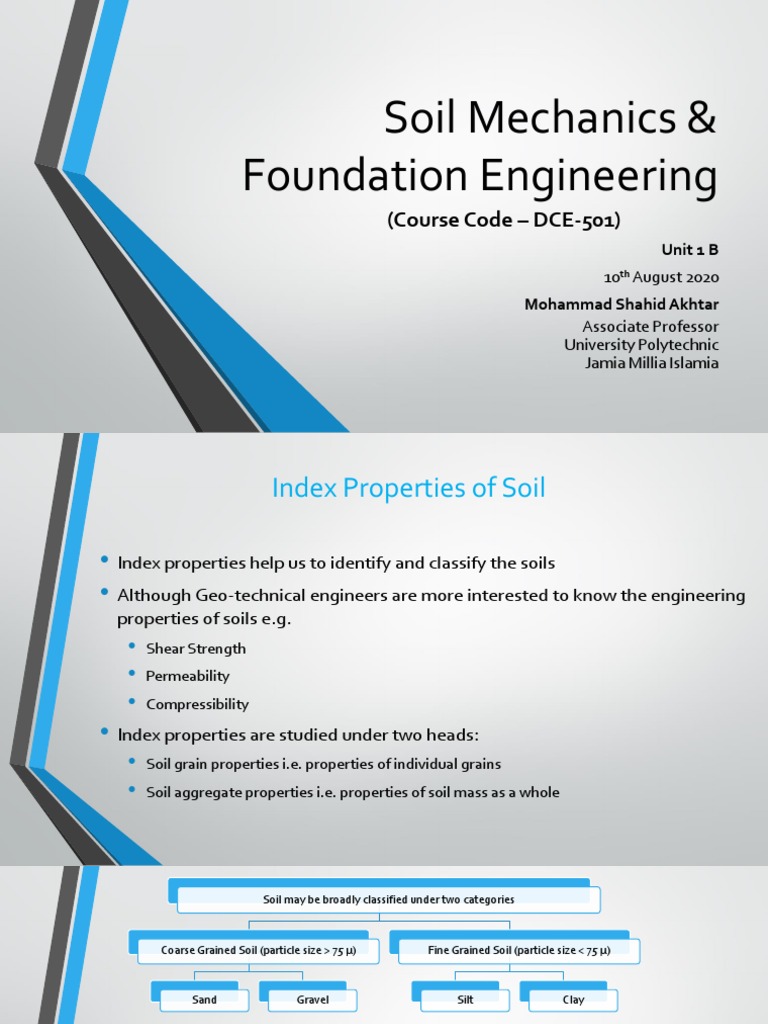 Soil Mechanics & Foundation Engineering - Unit 1 B | PDF | Natural Materials | Geotechnical ...