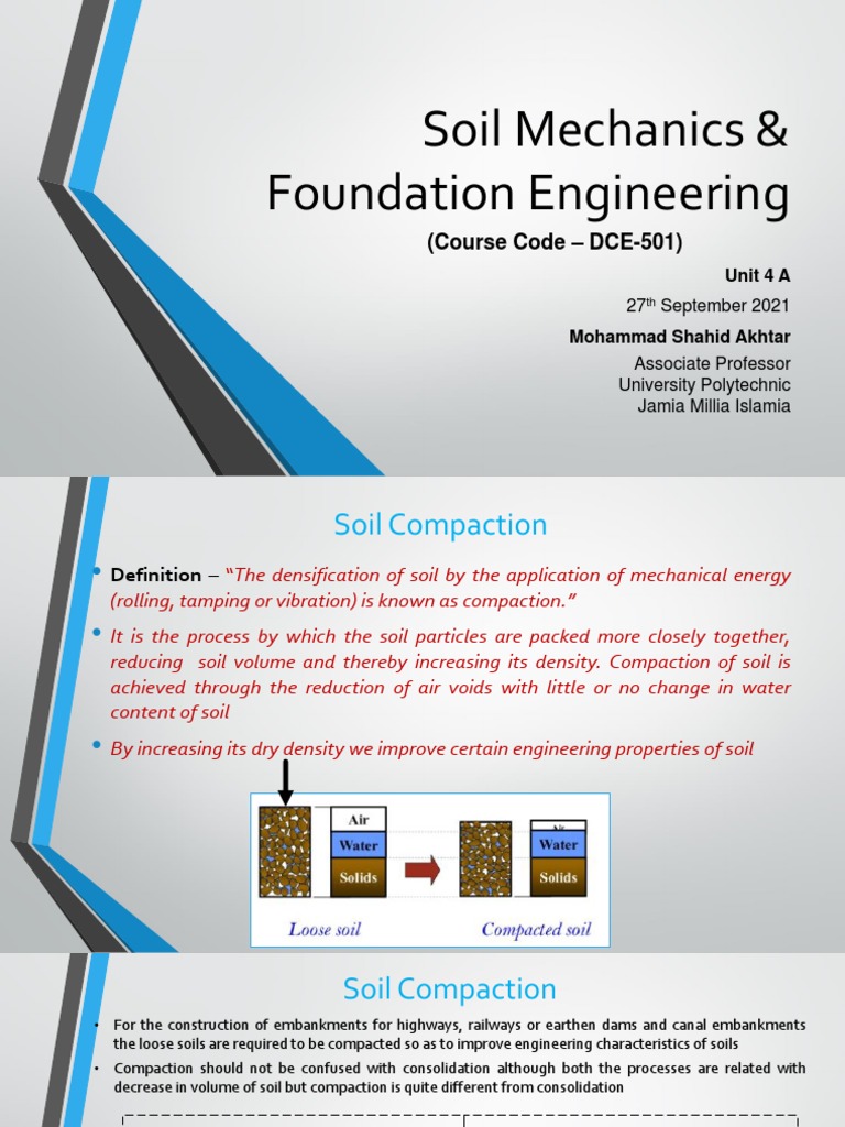 Soil Mechanics & Foundation Engineering - Unit 4 A | PDF | Density | Soil
