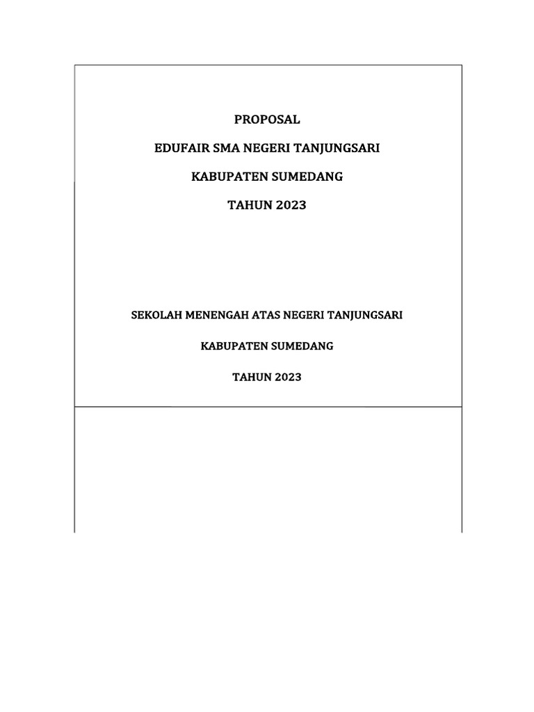 Proposal EduFAir SMAN Tanjungsari 2023 Rev | PDF | Bisnis