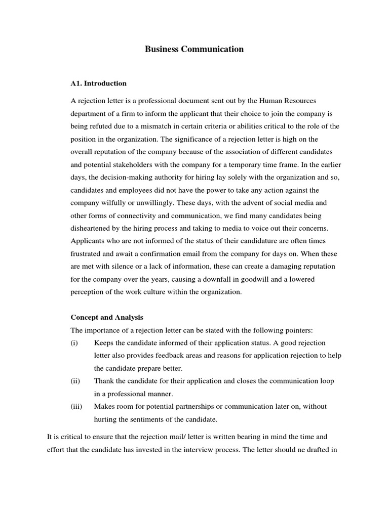 Business Communication - Assignment - V1 - VM - PDF | PDF | Employment | Reputation