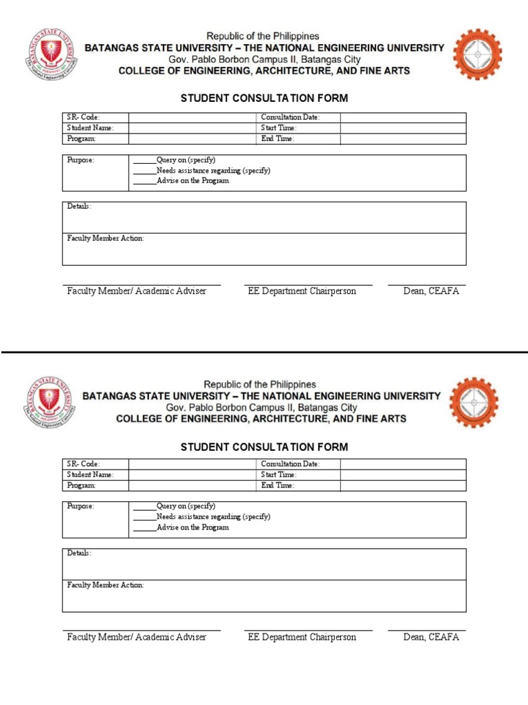 Student Consultation Form Word | PDF | Business | Art