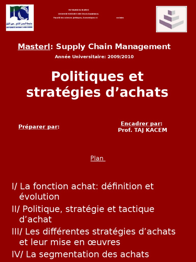 Stratégies et Segmentation des Achats | PDF | Business | Économie