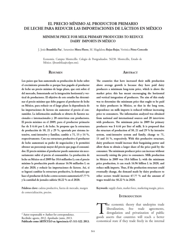 Lectura Fijacion de Precios - Precios Minimos Lacteos Mexico | PDF ...