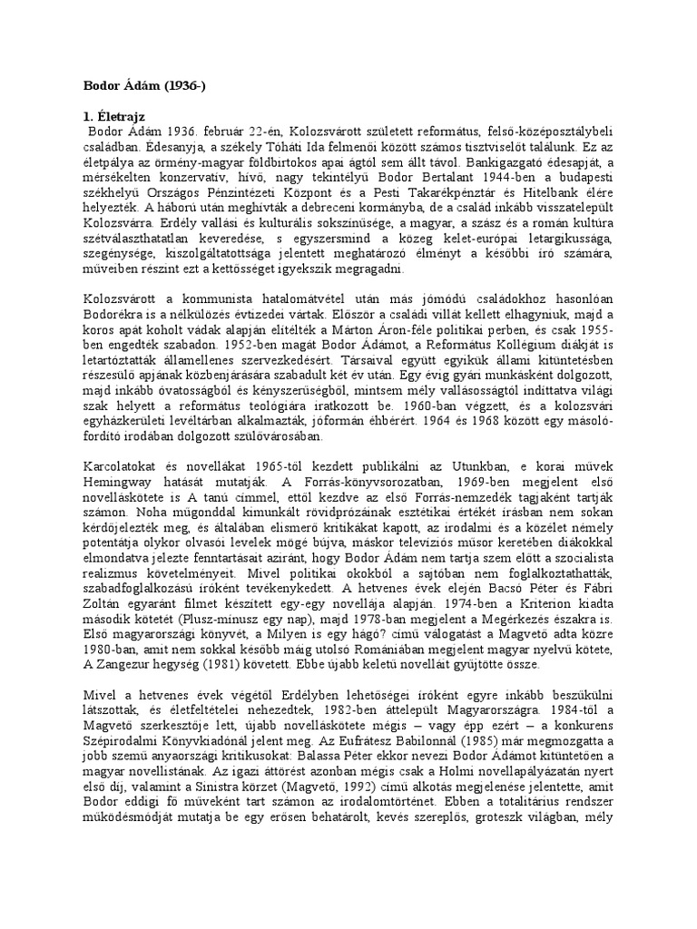 Bodor Ádám | PDF