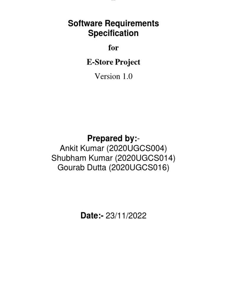 System Requirement Specification For Ecommerce Web Store | PDF | World ...