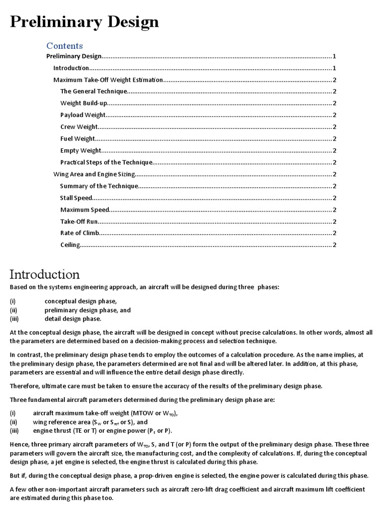 Preliminary Design | PDF | Aircraft | Jet Engine