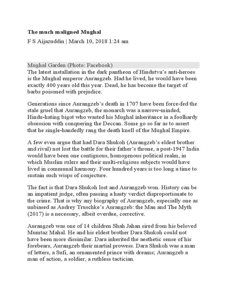 The Much Maligned Mughal | PDF