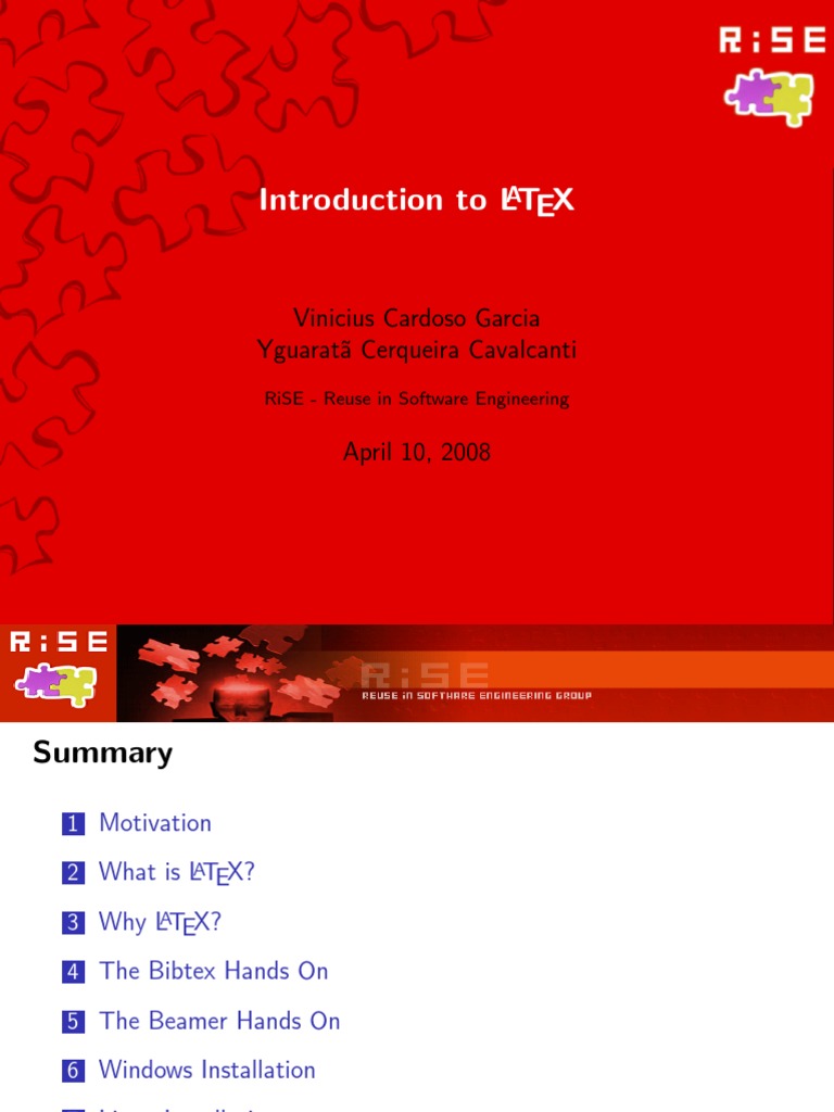 Introduction To L TEX: Vinicius Cardoso Garcia Yguarat A Cerqueira Cavalcanti | PDF | Te X ...
