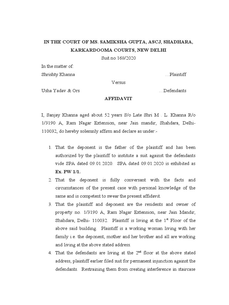 Evidence Affidavit | PDF | Lawsuit | Affidavit