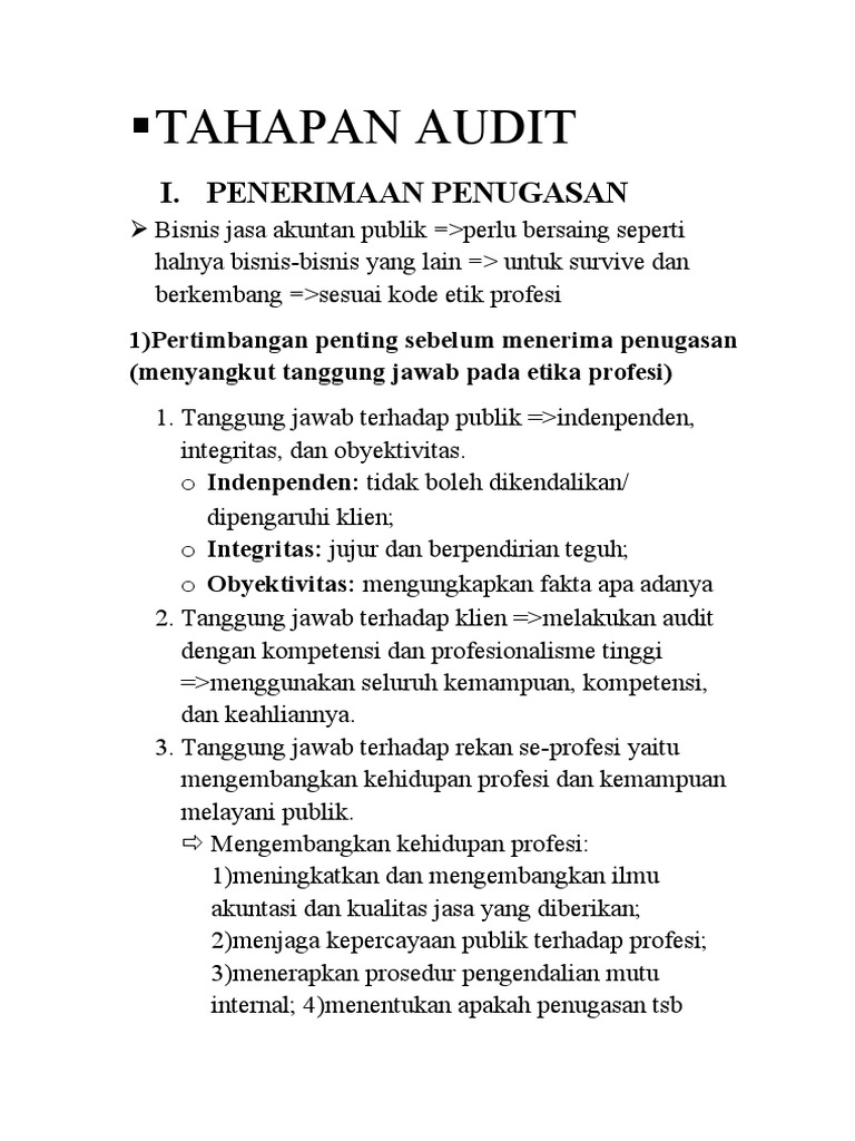 Tahapan Audit Jasa Akuntan Publik | PDF