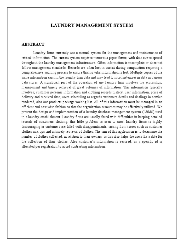 Efficient Laundry Management System Design | PDF | Php | Software Testing