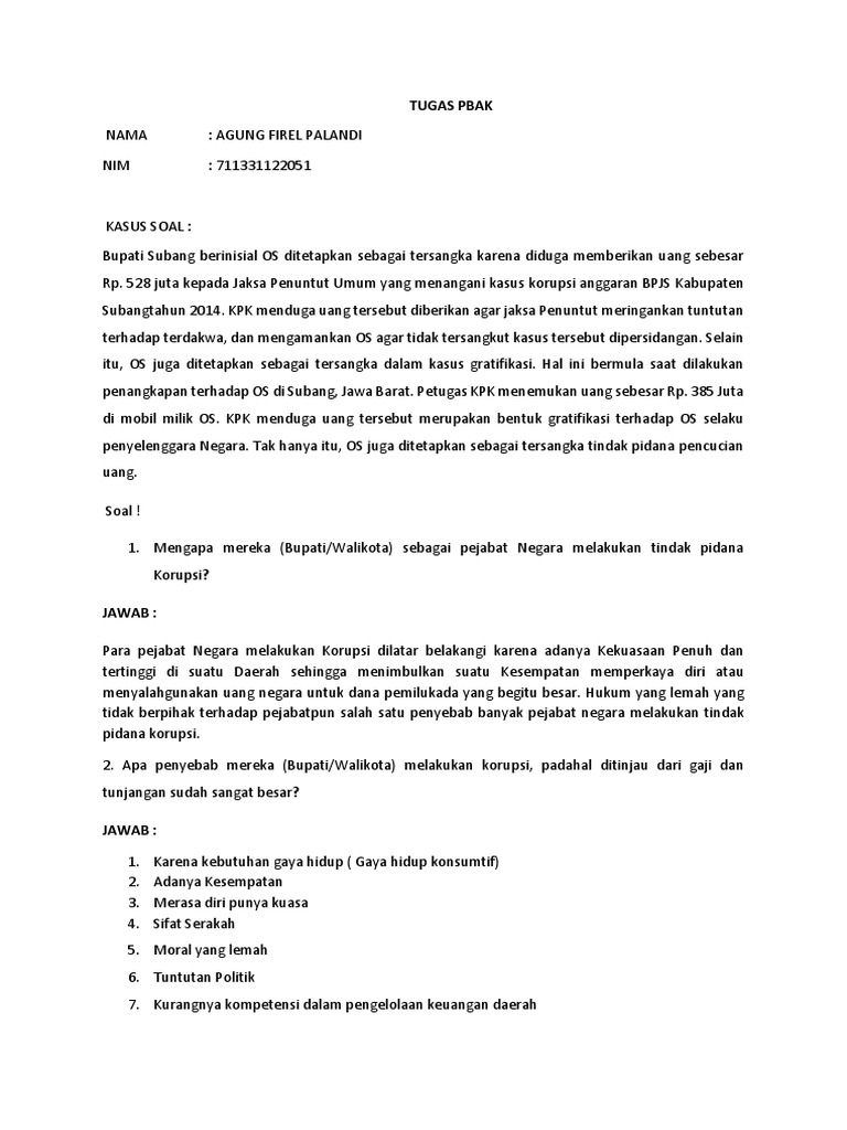 TUGAS PBAK Agung | PDF