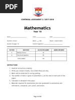 Math Form 4 Exam Midterm - Paper 1 | PDF | Line (Geometry) | Mathematics
