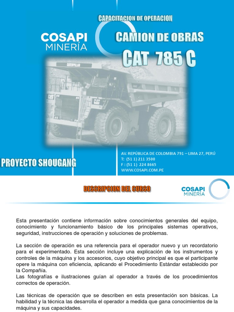 Curso Camion 785C Cosapi Mineria | PDF | Neumático | Turbocompresor