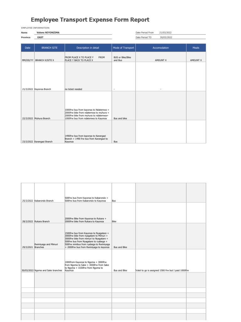 Weekly Transport Report For The Week of 21 To - 30 March 2022 | PDF ...
