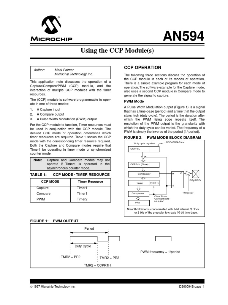 AN594 - Using The CCP Module(s) | PDF | Computer Engineering | Digital Electronics