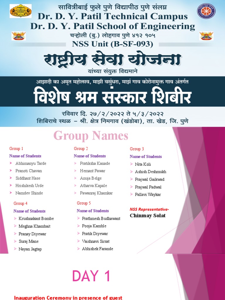 Student Group Names and NSS Week Activities | PDF