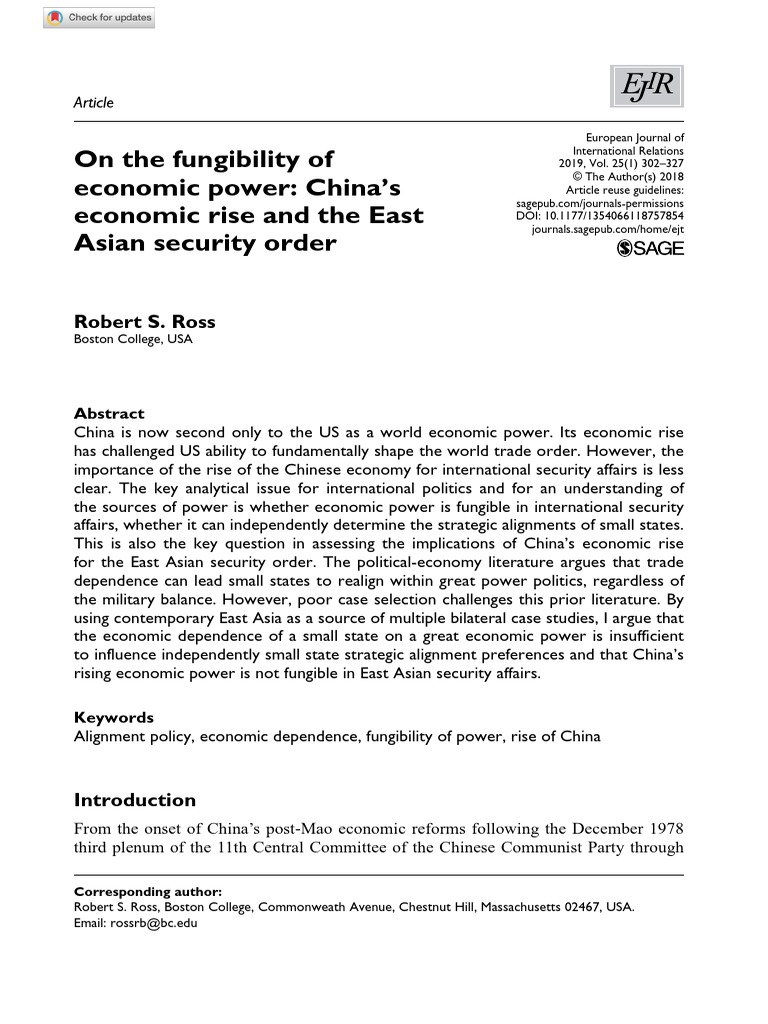 EJIR - Fungibility of Power | Download Free PDF | World Politics | China