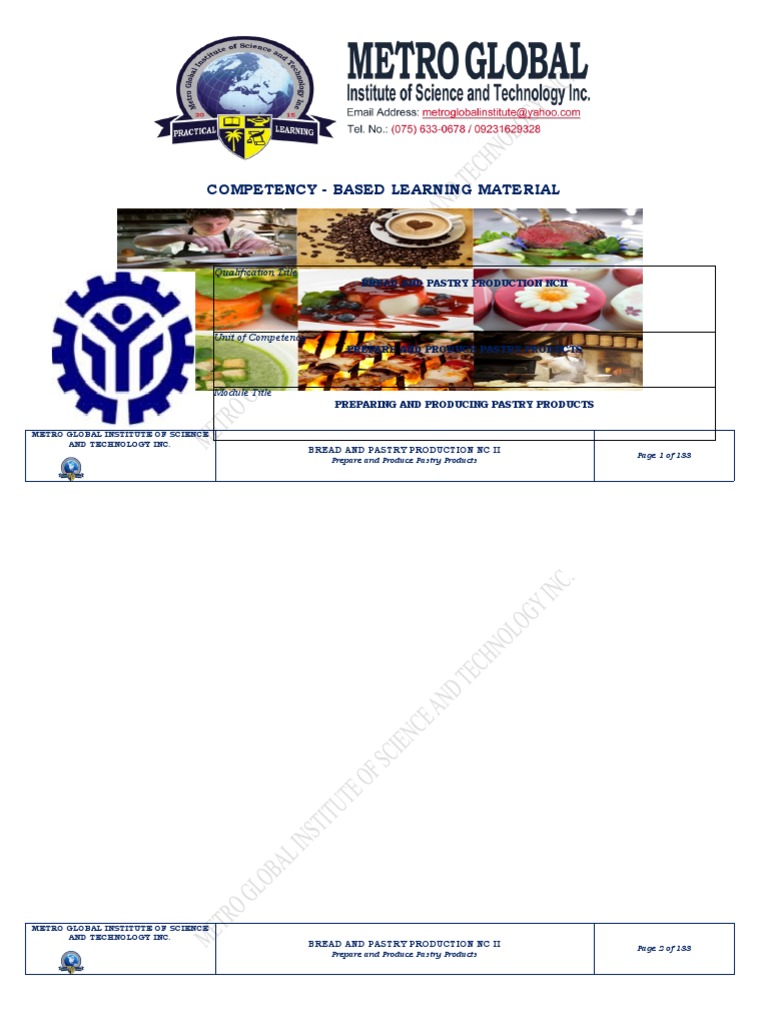 2) CBLM - BPP Prepare and Produce PAstry Products | PDF