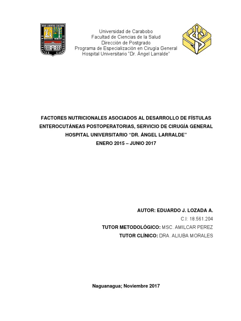 Venezolana Fsitulas | PDF | Obesidad | Hospital