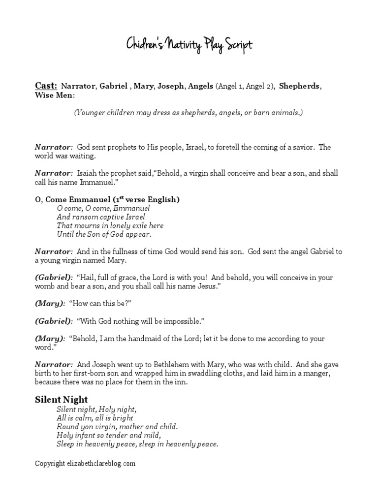 Nativity Play Script | PDF | Jesus | Mary, Mother Of Jesus