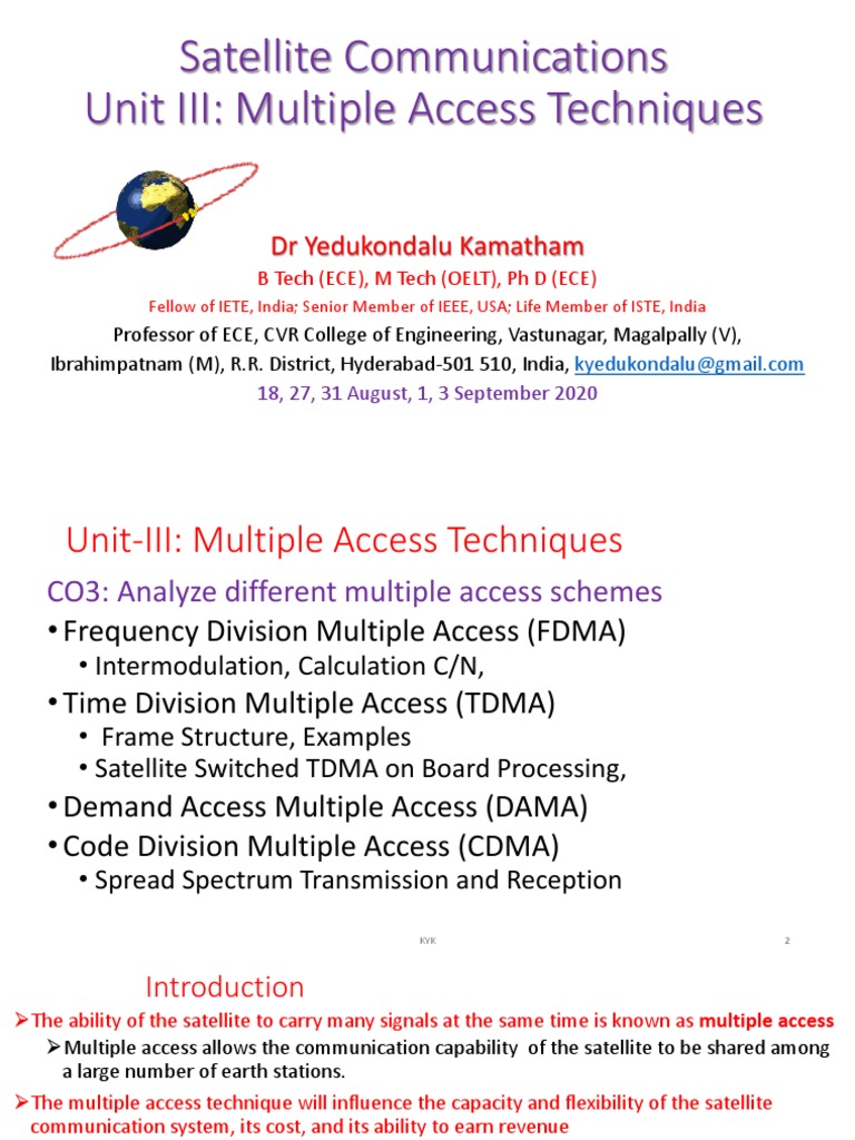 SatCom-Multiple Access Techniques | PDF | Channel Access Method | Multiplexing
