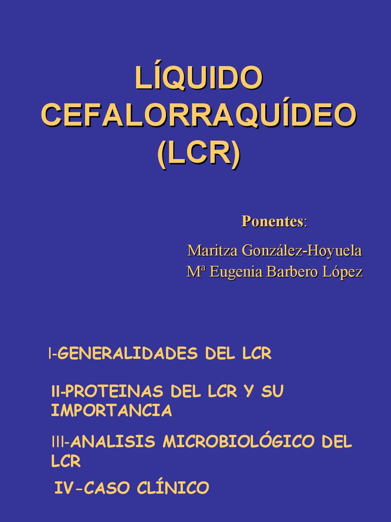 LCR | PDF | Fluido cerebroespinal | Meningitis