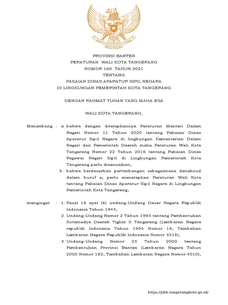 Perwal No 160 20212 | PDF