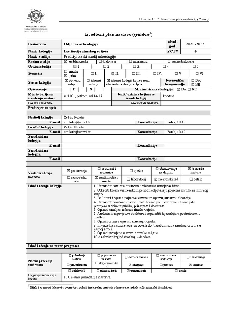 Miletic 1 Institucije IZVEDBENI 2022ljs - 1 | PDF