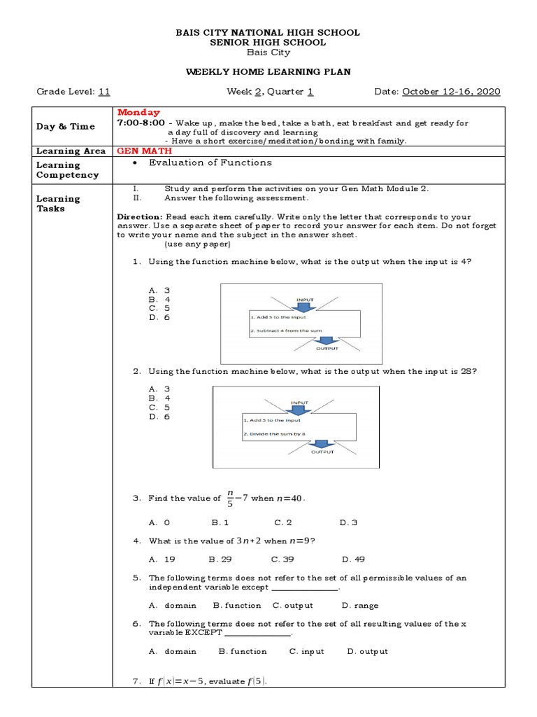 WHLP GEN MATH For W2Q1 | PDF