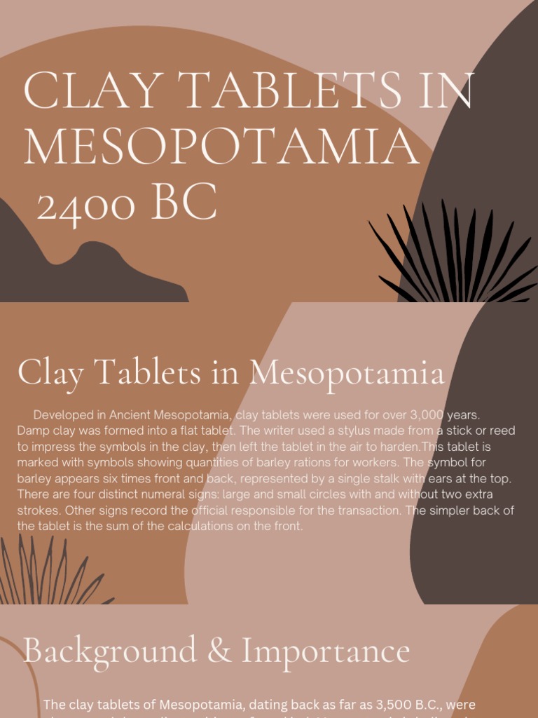 Clay Tablets in Mesopotamia (Lorenzo & Ganados) | PDF | Mesopotamia