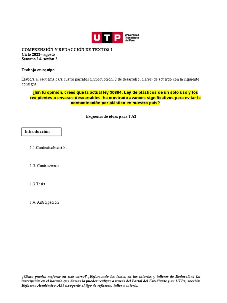 S14.s2-Esquema para PC2 (Material) 2022 Agosto | PDF