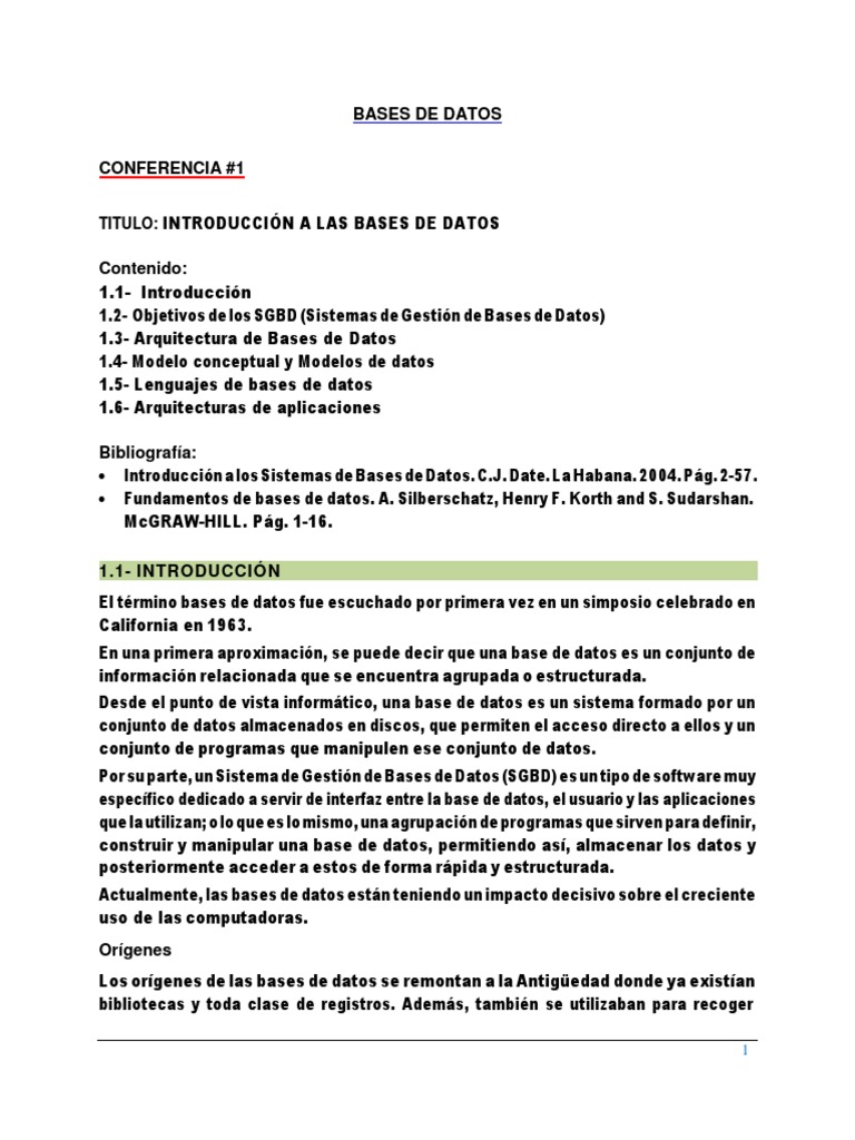 Introducción A Las Bases de Datos | PDF | Bases de datos | Objeto ...