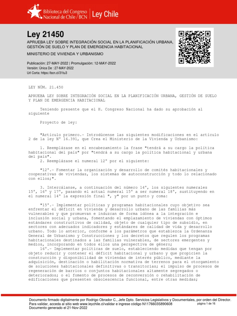 Ley 21450 - 27 MAY 2022 | PDF | Condominio | Urbanismo
