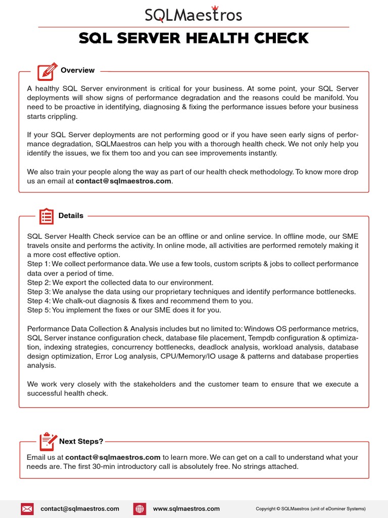 Sql Server Health Check Pdf 4385