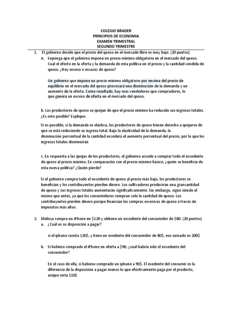 Examen Trimestral 2Q | PDF