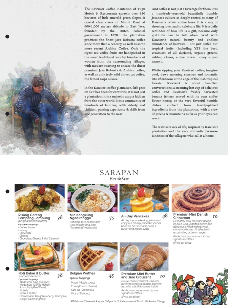 Menu Ala Carte Kawisari 2022 | PDF | Coffee | Pancake