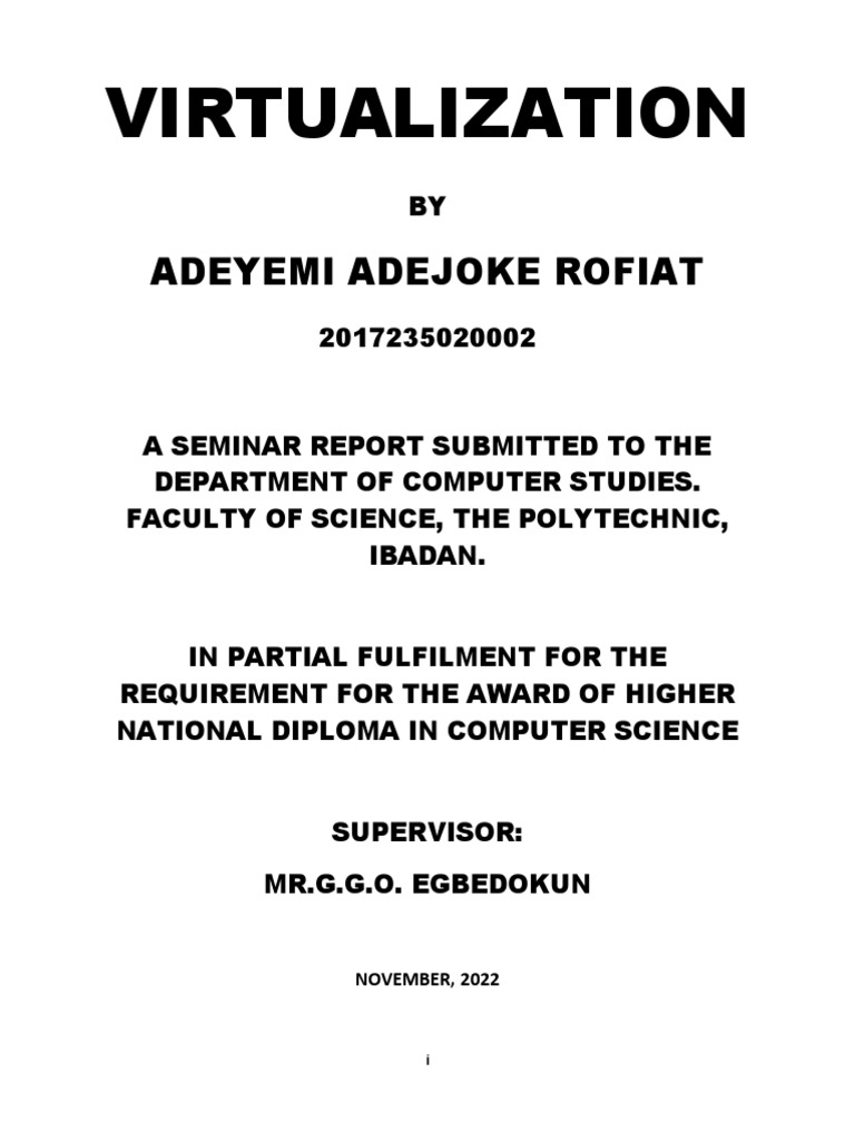 Virtualization Seminar | PDF | Hyper V | Virtualization