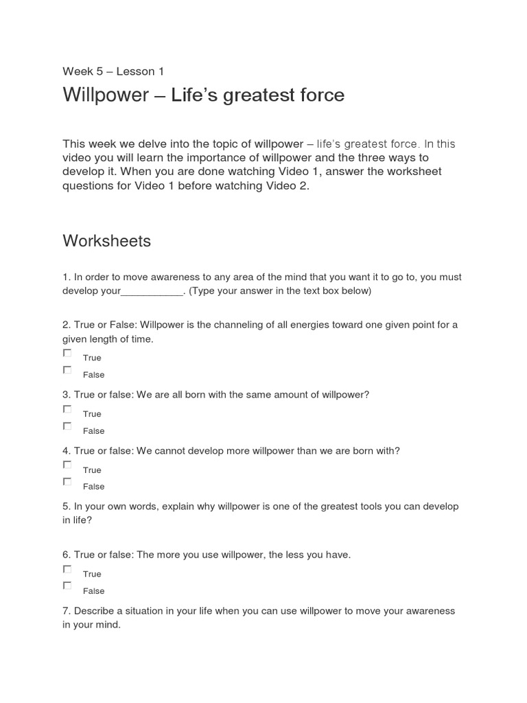 Developing Willpower Techniques | PDF | Disciplines | Mind