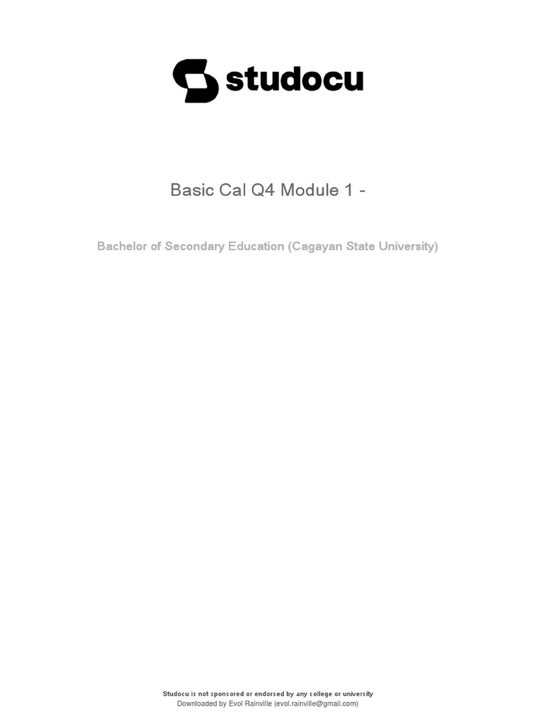 Basic Cal q4 Module 1 | PDF | Integral | Function (Mathematics)
