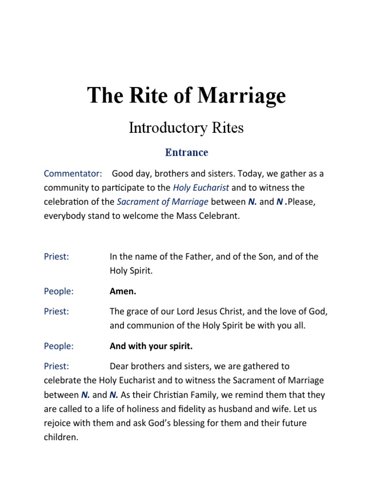 The Rite of Marriage | PDF | Eucharist | Sacraments