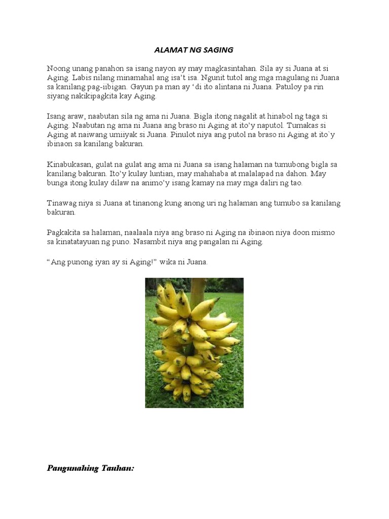 Alamat NG Saging | PDF